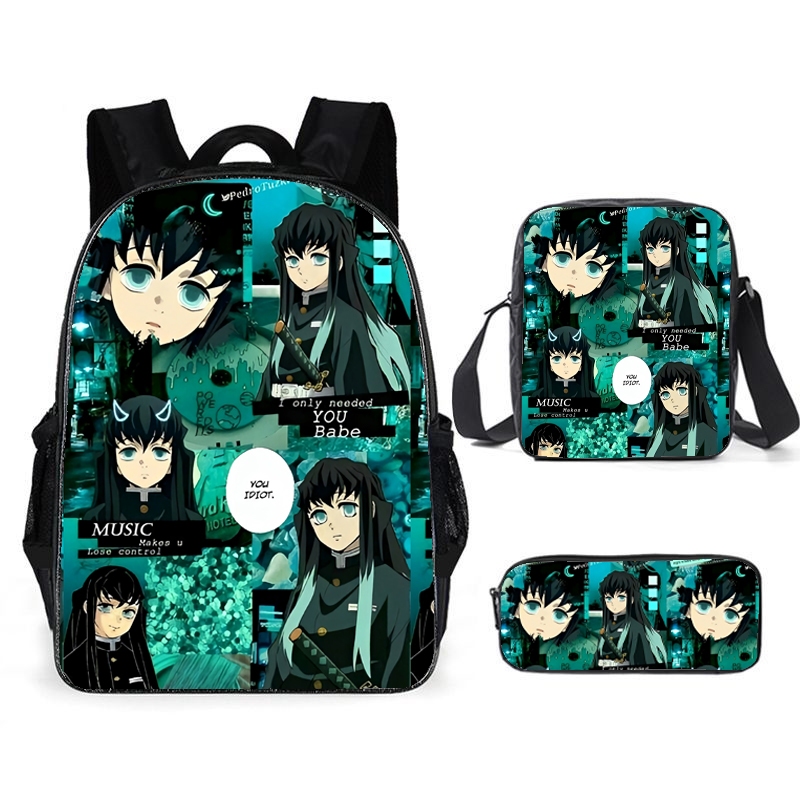 Demon Slayer Bag muichiro tokito backpack for children lunch bag pencil ...