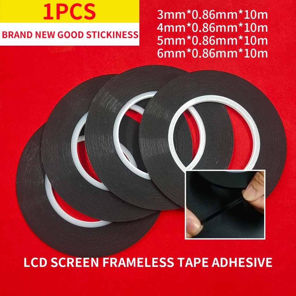 10M Length 3mm 4mm 5mm 6mm Double Sided Sticky Foam Tape Adhesive LCD ...