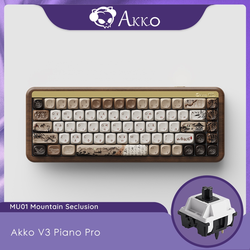 Akko MU01 Mountain Seclusion/Autumn 68-Key Gasket Structure Multi-modes ...