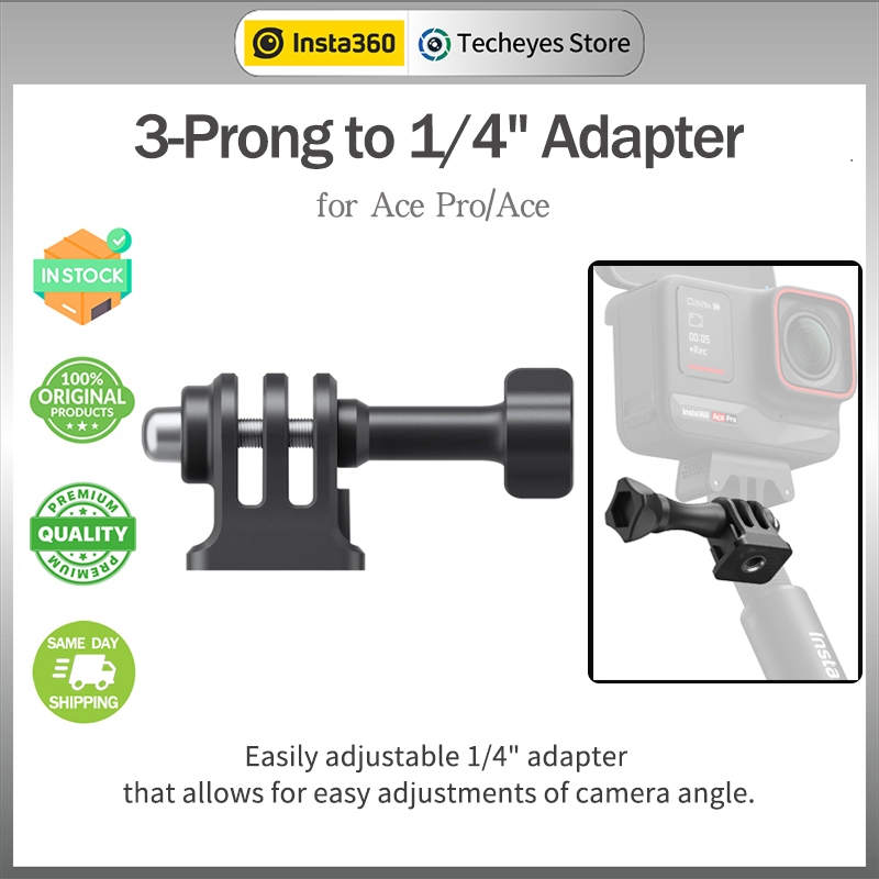 Insta360 3-Prong to 1/4" Adapter for Ace Pro/Ace/ONE RS (Twin/4K)/ONE R ...
