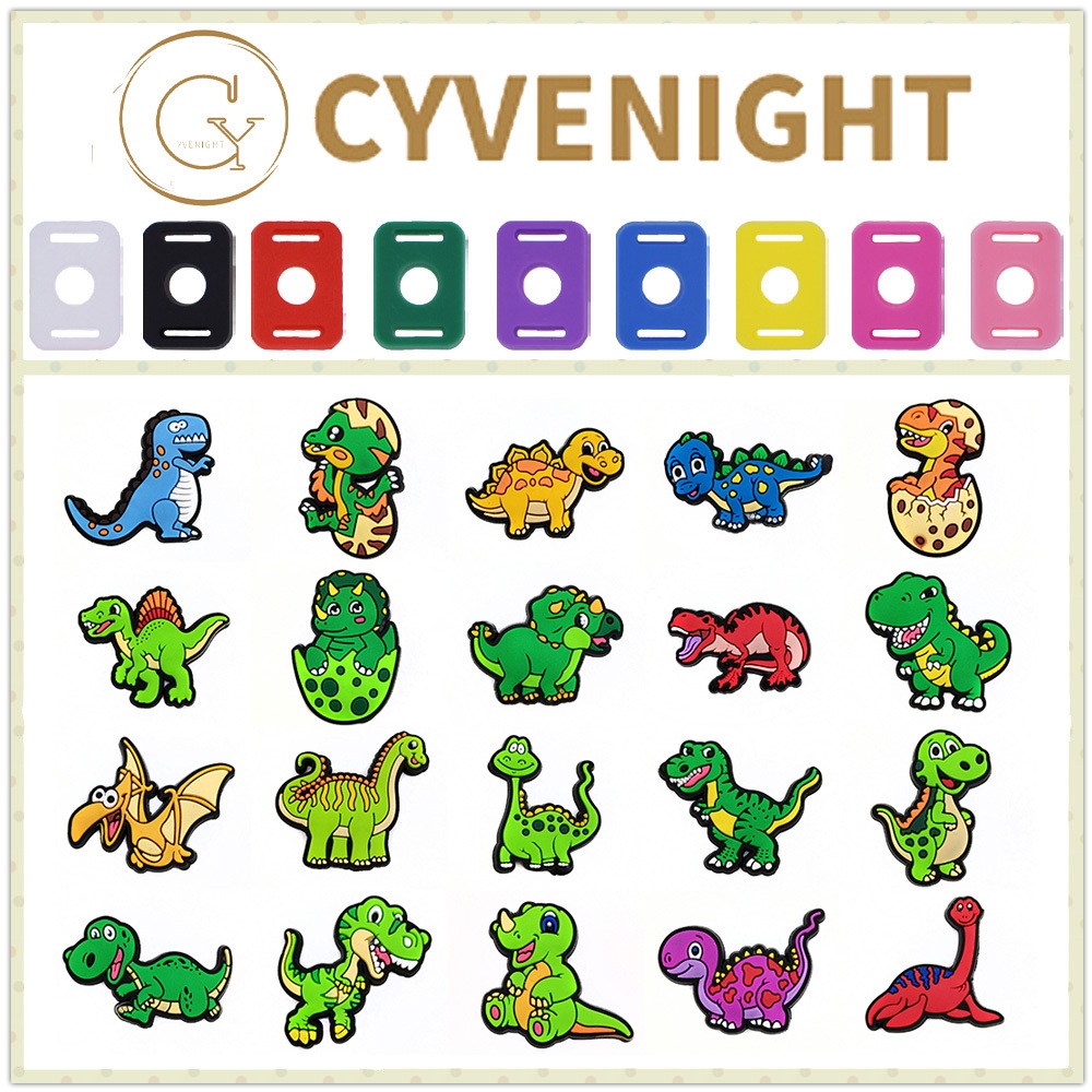 【Ready Stock 】Hot Cartoon Dinosaur Theme Jibbitz Detachable Shoe Charms ...