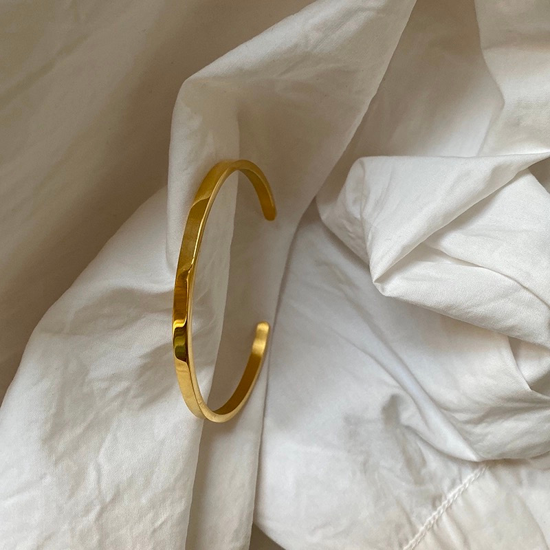 Simple Versatile Glossy Open Titanium Steel Bracelet ins Style Fashion ...