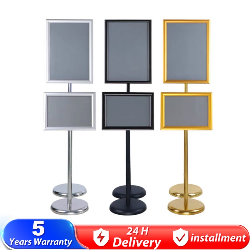 A3/A4 Metal Display Pedestal Sign Floor Holder Stand/Snap Frame Poster ...