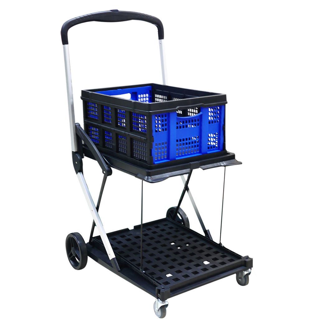 Multi Use Functional Collapsible Cart, 198 lbs Capacity 2-Tier Folding ...