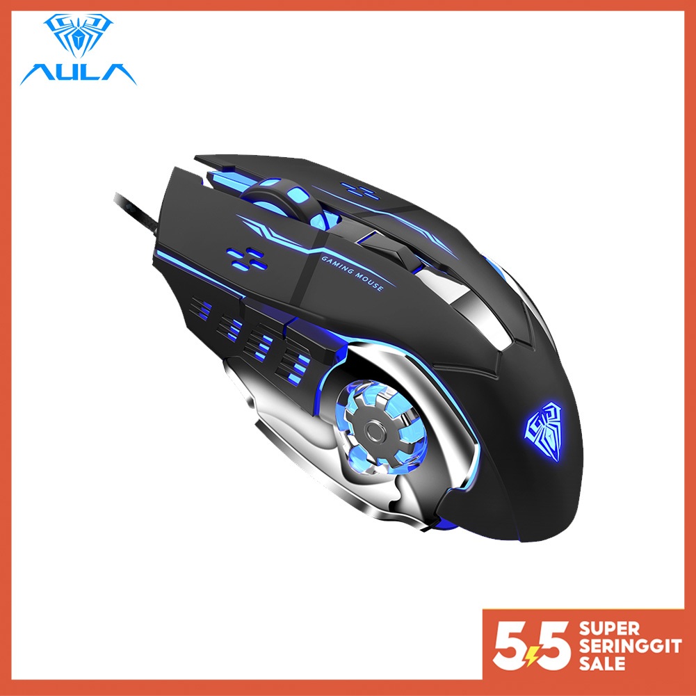 AULA S20 Gaming Mouse Marco Programmable Cool Lighting USB Optical ...