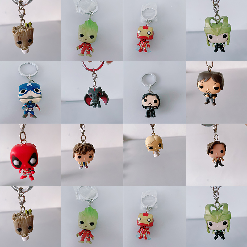15Style 4cm Pop Marvel Avengers Keychain Alliance Figure Deadpool ...