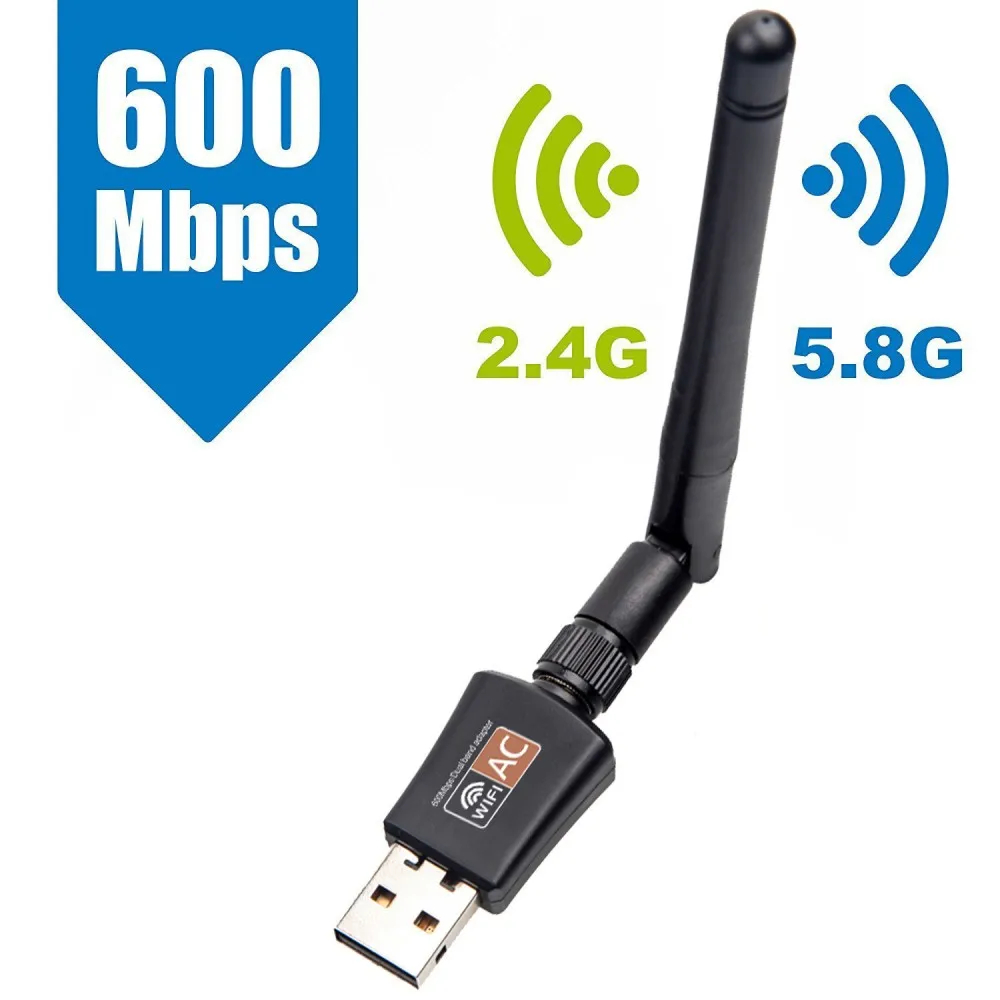 WiFi Adapter AC600M Dual Band 5G/2.4GHz Wireless USB Network Card Wifi Receiver Ethernet LAN for ...