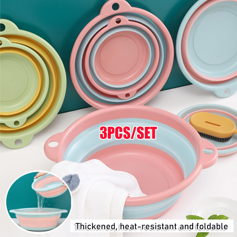 23/33/38CM Silicone Folding Washbasin Plastic Portable Collapsible ...