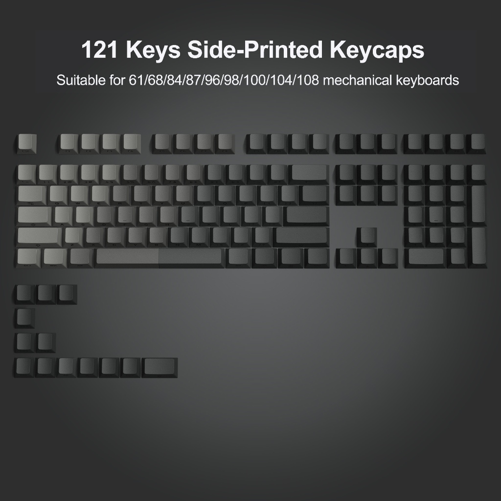 WOMIER 121 KEYS KEYCAPS DOUBLE SHOT PBT KEY CAP SIDE PRINTED SHINE ...