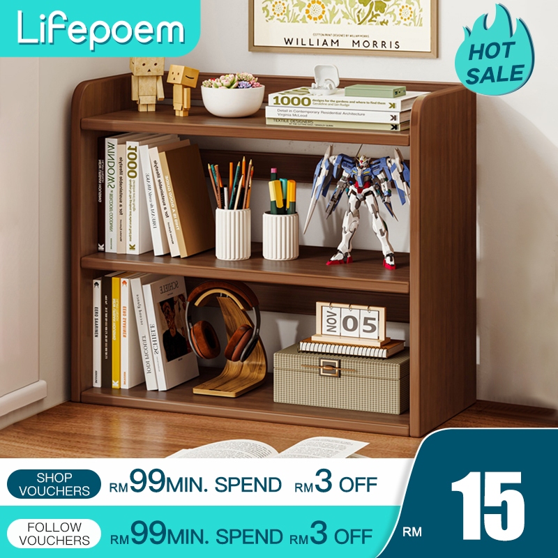 Desktop Rack Desk Organizer Rak Buku Home Office Rack Student Bookshelf ...