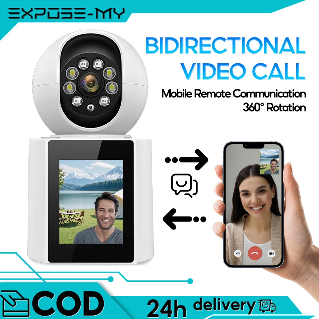 EXPOSE Wifi CCTV Wireless Night Vision CCTV Camera 2.4 Inch Screen ...