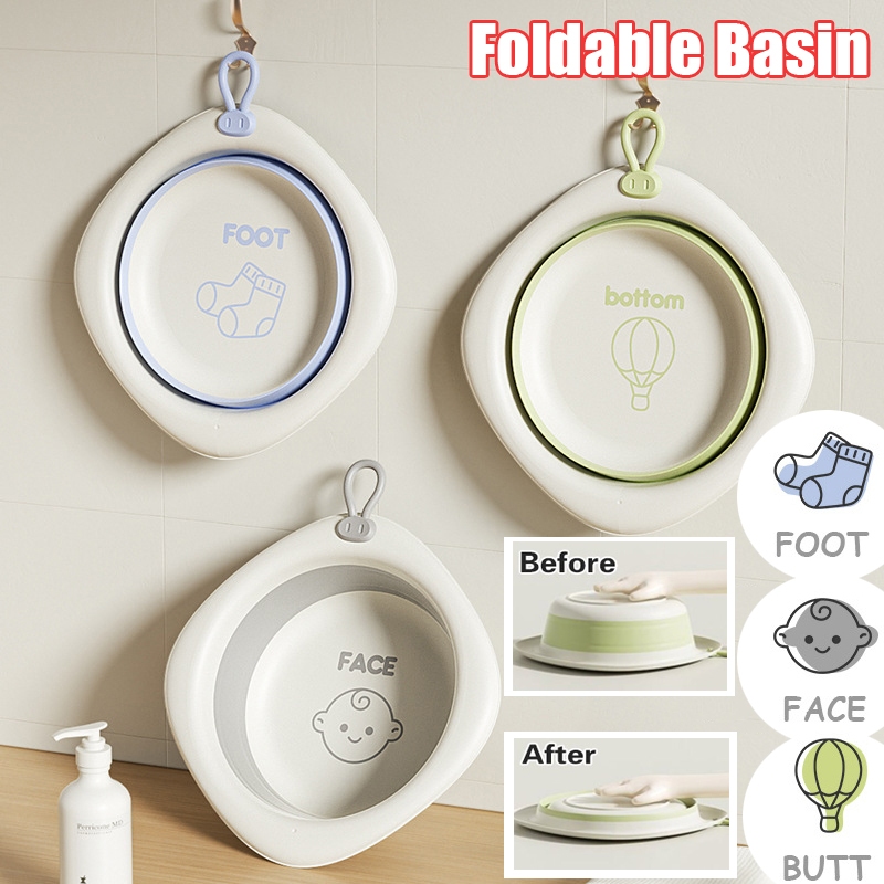 Collapsible Washbasin Foldable Newborn Baby Basin Hanging Child Face ...