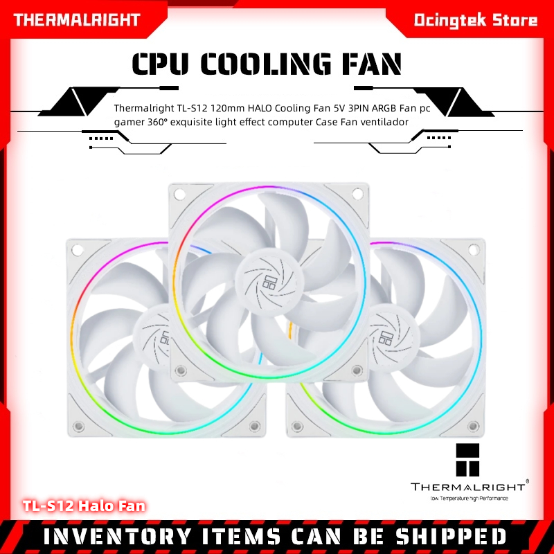 Thermalright TL-S12 120mm HALO Cooling Fan 5V 3PIN ARGB Fan pc gamer ...