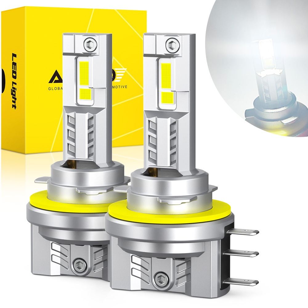 AUXITO 2Pcs Canbus H15 LED Lamp Car Headlight Bulb High Beam and DRL Daytime Running Lights No ...