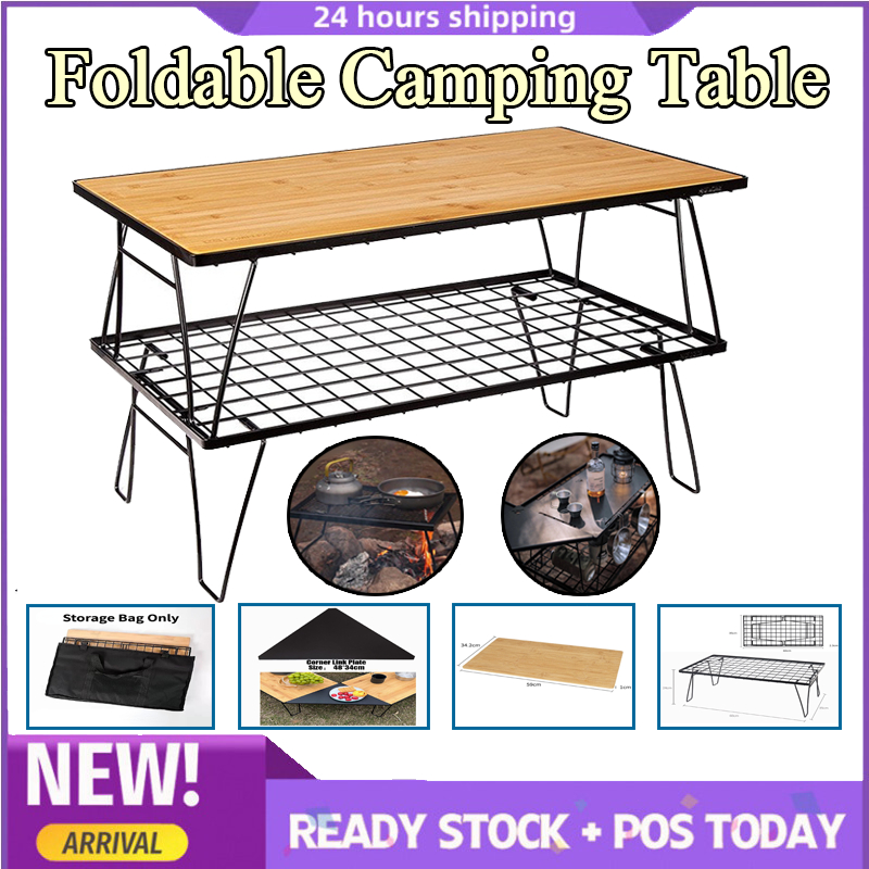 Read Stock Multipurpose High Quality Camping Black Steel Table Stacking ...