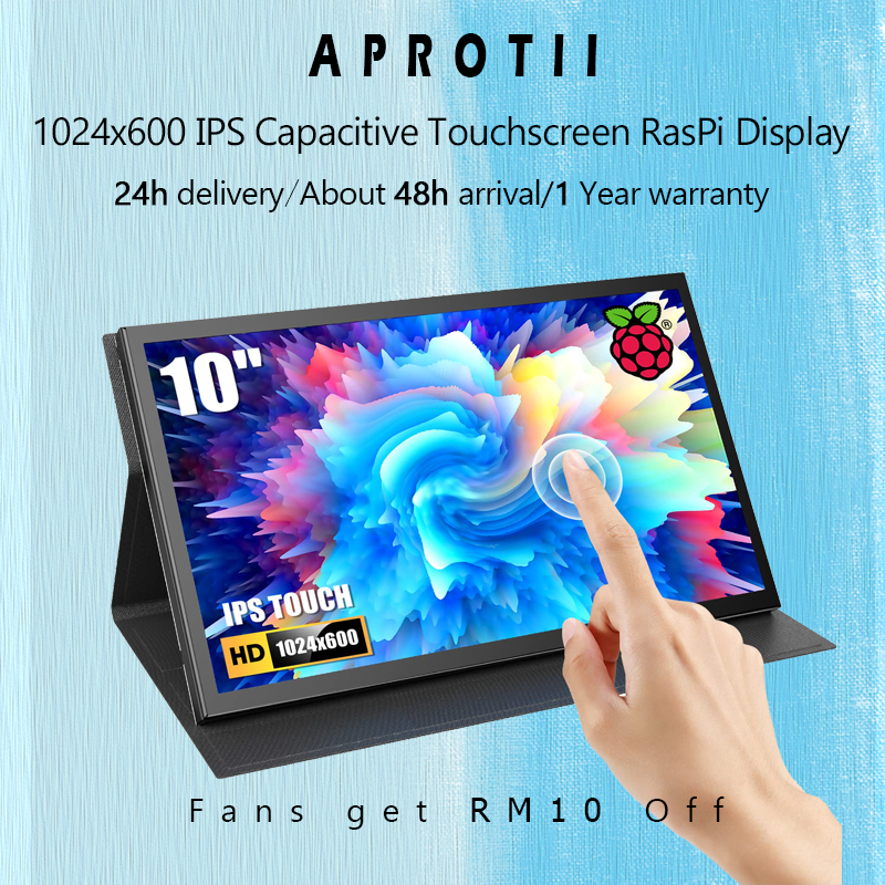 [🔥Shipping from Malaysia🔥]APROTII 10 inch RasPi Screen, 1024x600 IPS ...