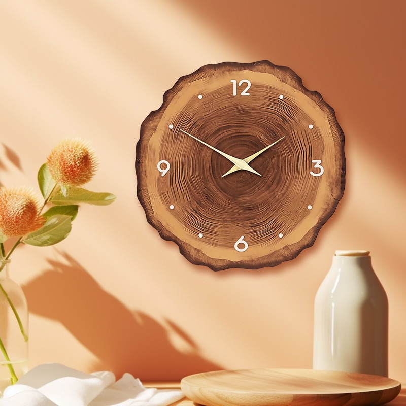 Minimalist art annual rings, wooden clocks, hanging clocks, living ...