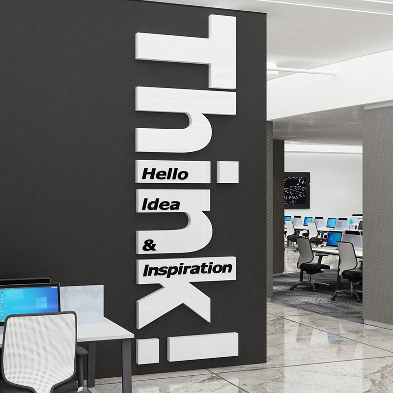 Think! Office wall decoration with English letters corporate culture ...