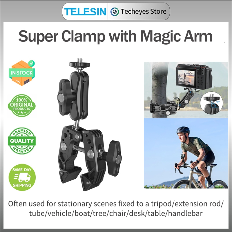 TELESIN Super Clamp With Magic Arm, Multifunctional Powerful Crab Claw ...