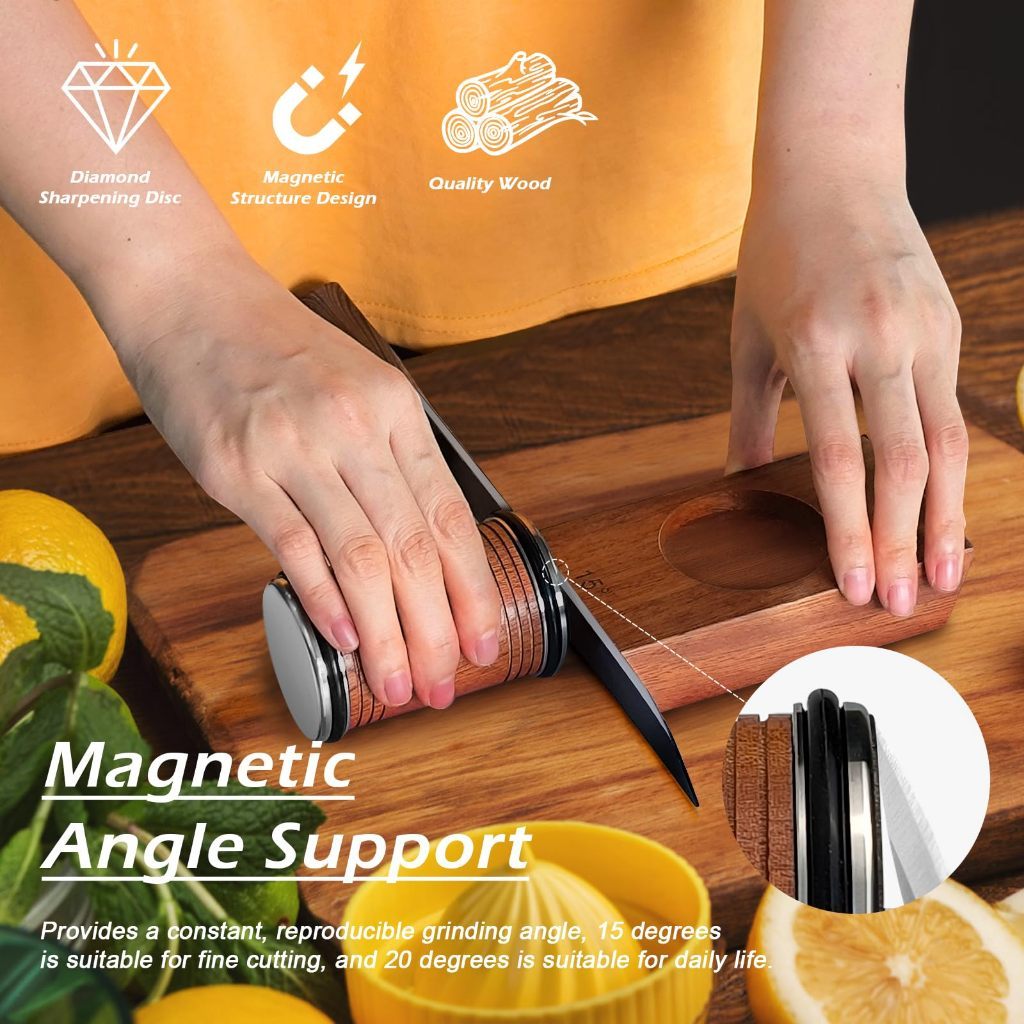 Rolling Knife Sharpener Kit for Straight Edge, Roller Knife Sharpening with Industry Diamonds ...