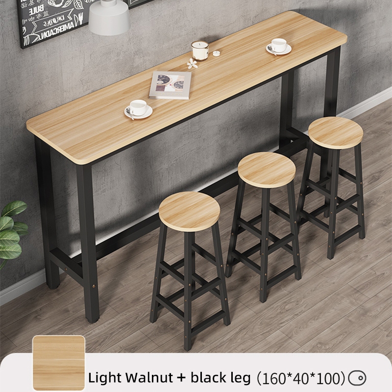 Bar table, high legged table, iron and wood bar, minimalist bar table ...