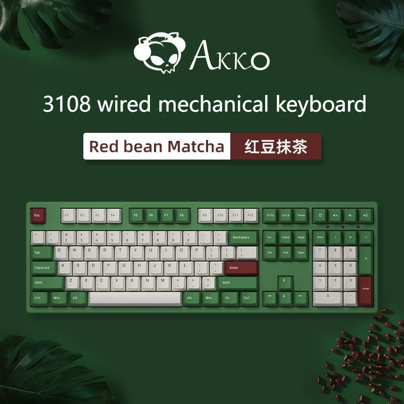 Akko 3108 Red Bean Matcha Mechanical Keyboard Gaming Game Eating ...