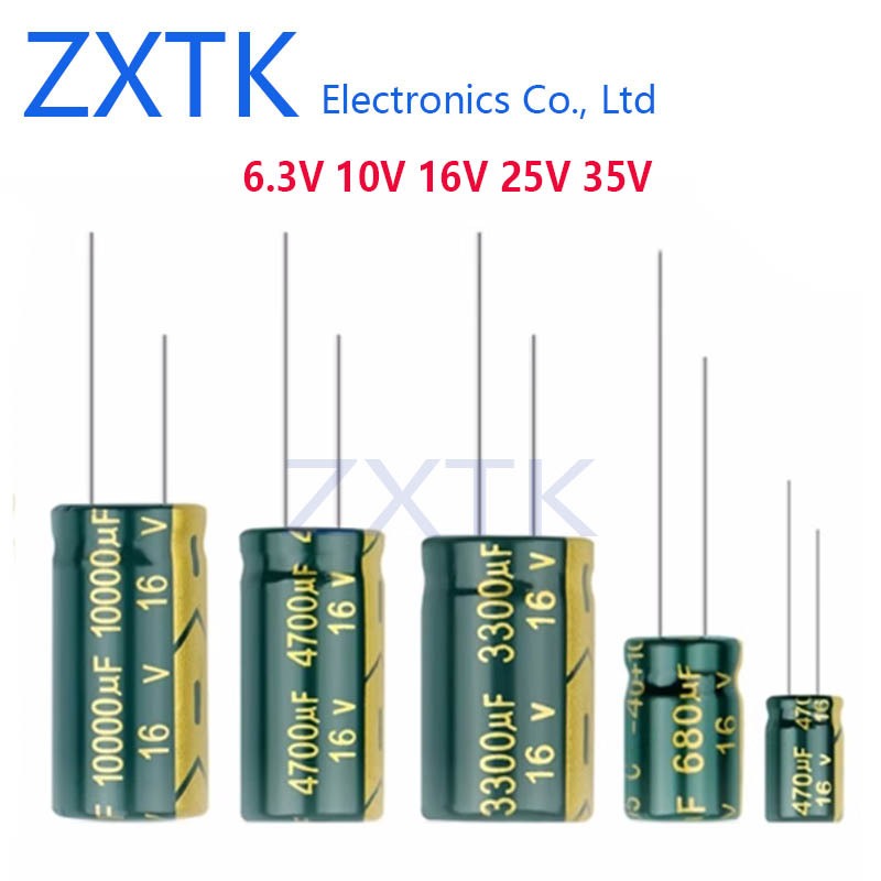 20Pcs Aluminum Electrolytic Capacitor 6.3V 10V 16V 25V 35V High Frequency Low ESR 47UF 100UF ...