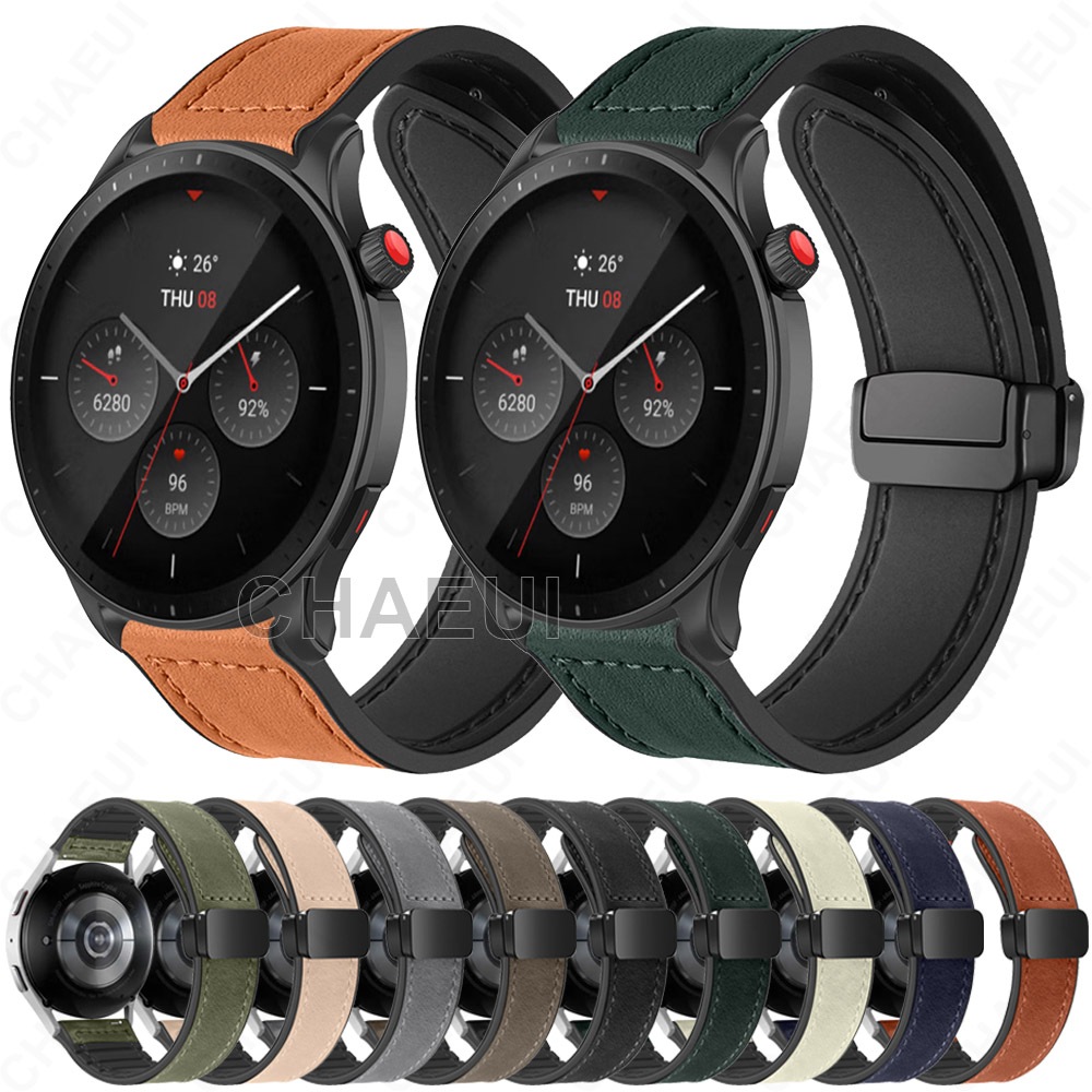 Leather Strap Replacement Silicone Band for Amazfit GTR 4 3 Pro 2 ...