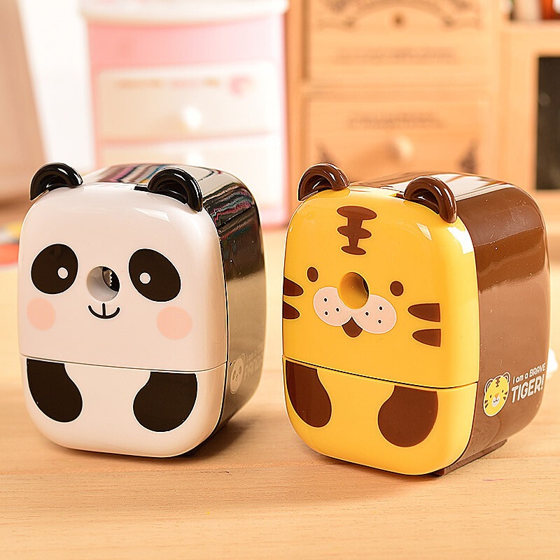 Cute Panda Pencil Sharpener Kawaii Korean Stationery Hand Crank Manual ...