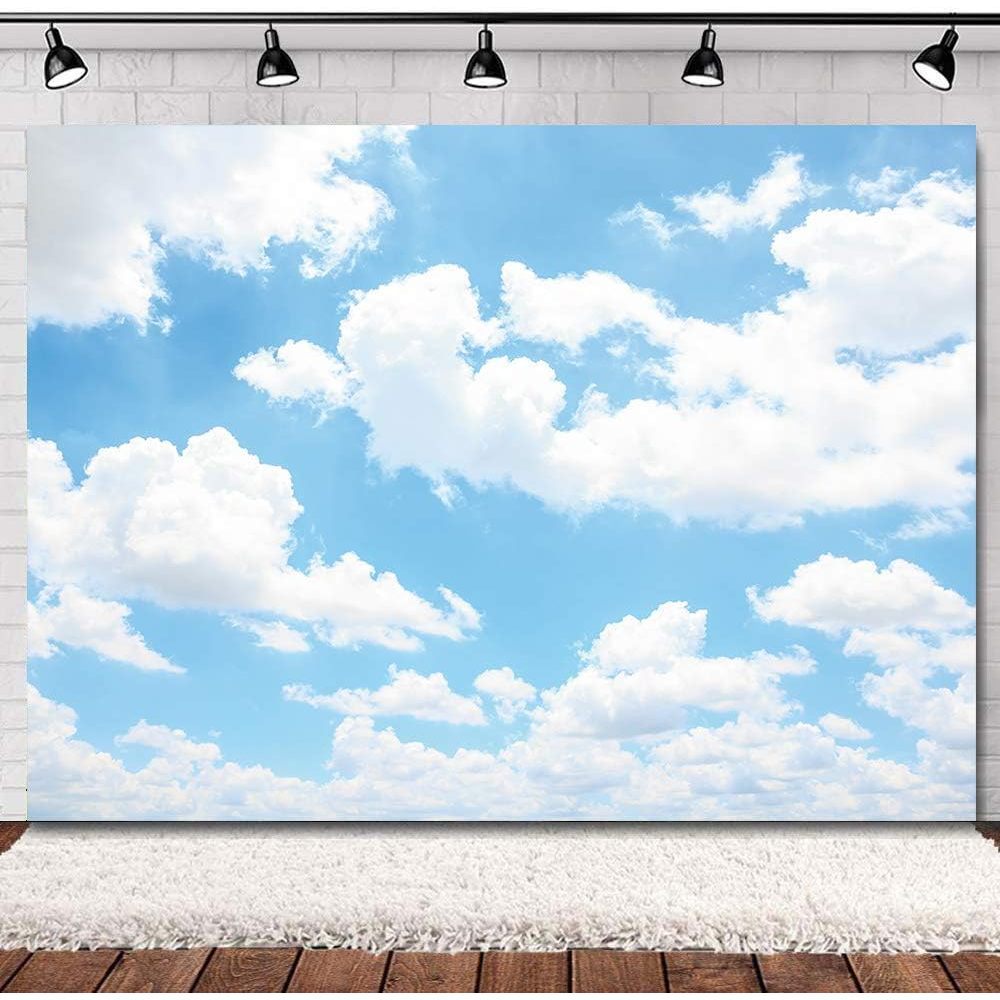 7x5ft Blue Sky White Cloud Photography Backdrop Party Wall Decorations ...
