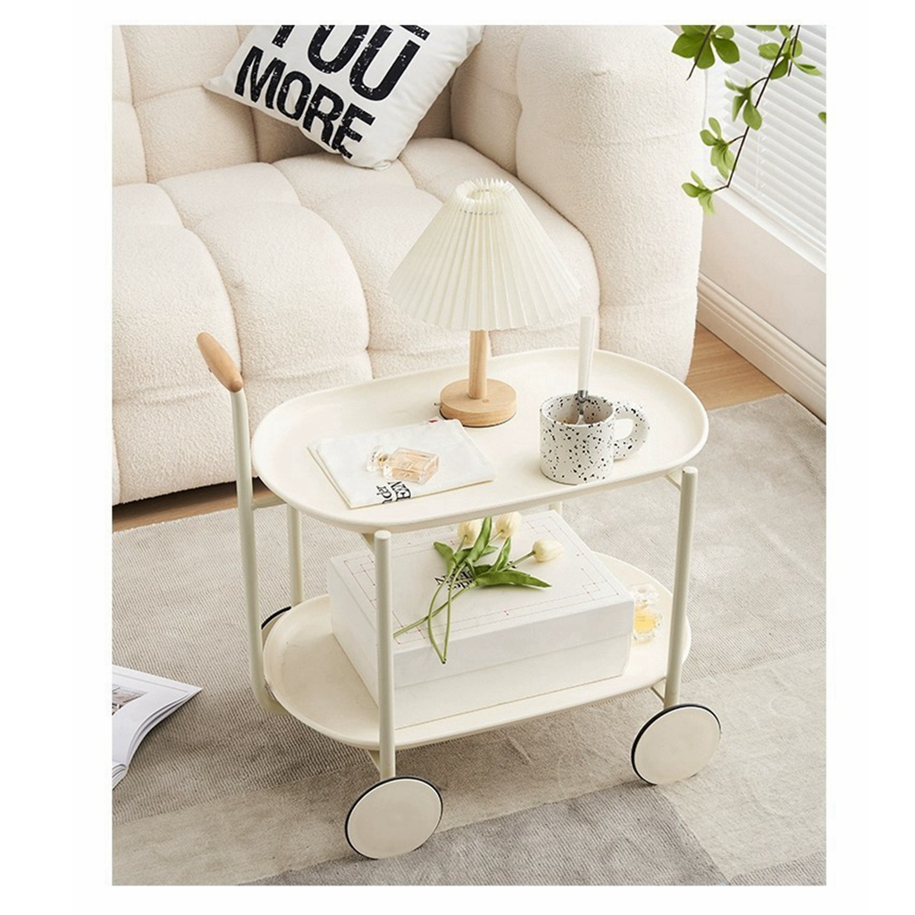 Movable Tea Table wooden Kitchen Trolley Storage Rack Side Cabinet ...