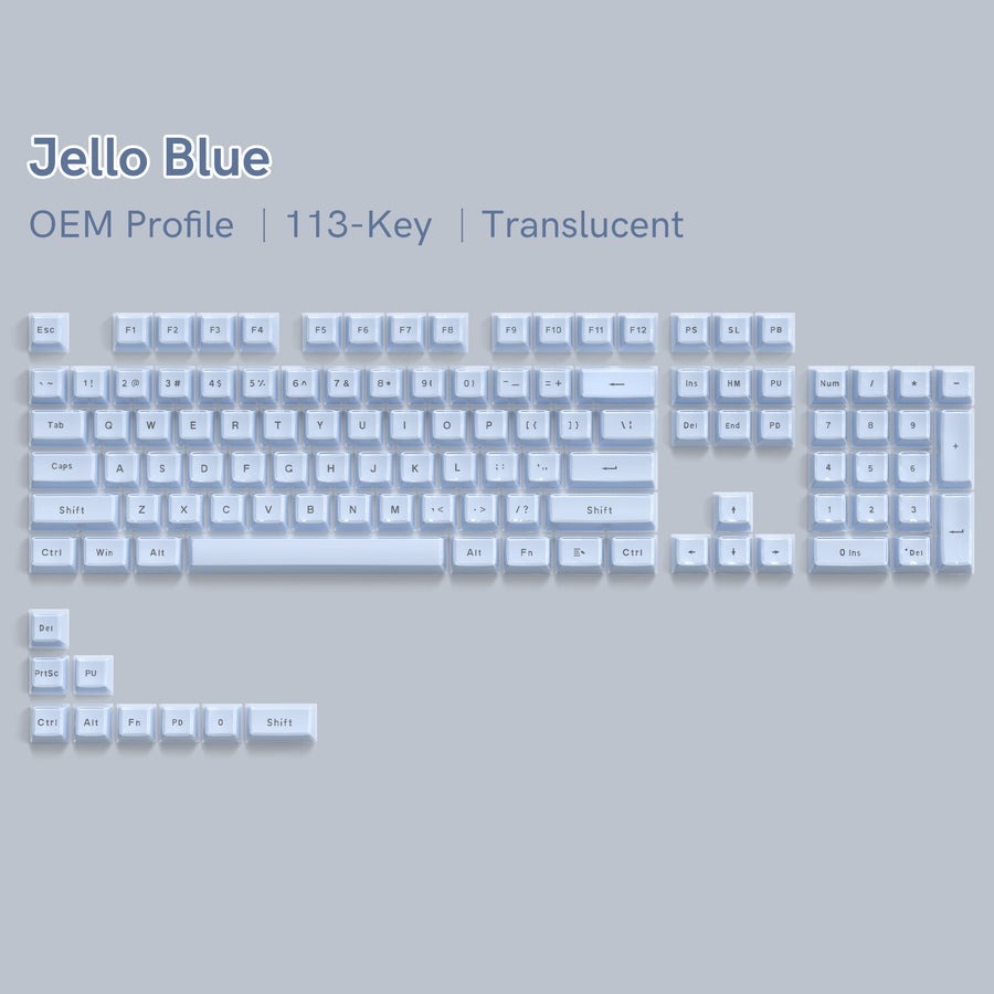 WOMIER Jello Blue 113 Keys OEM Profile Keycaps Double Shot PBT Custom ...