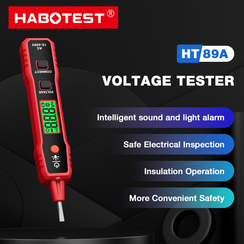 HT89A AC 12-300V Voltage Detector Non-contact Voltage Tester for Live ...