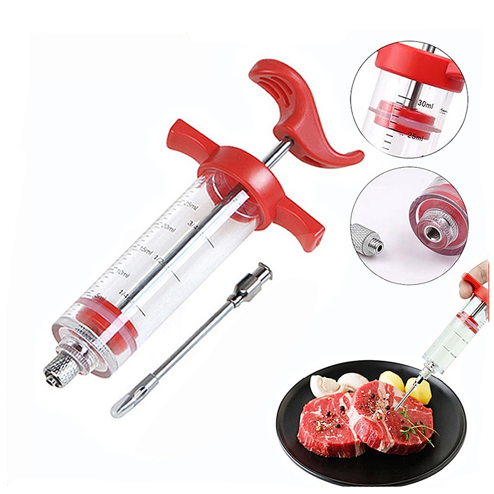 Meat Injector Syringe With 1 Marinade Injector Needles for BBQ Grill ...