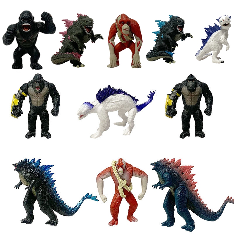 5/6 Pcs Set Godzilla X Kong The New Empire Mini Godzilla 2024 King Kong ...