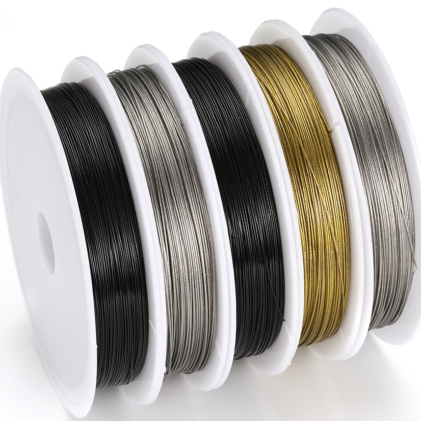 1Roll 0.3-0.5mm Stainless Steel Wire Resistant Strong Line Tiger Tail ...