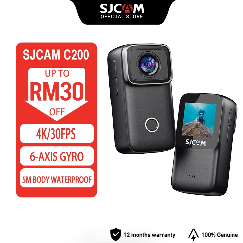 SJCAM C200/C200PRO 4K Mini WiFi Action Camera With IPS Screen 5M Body Waterproof (1.28 ...
