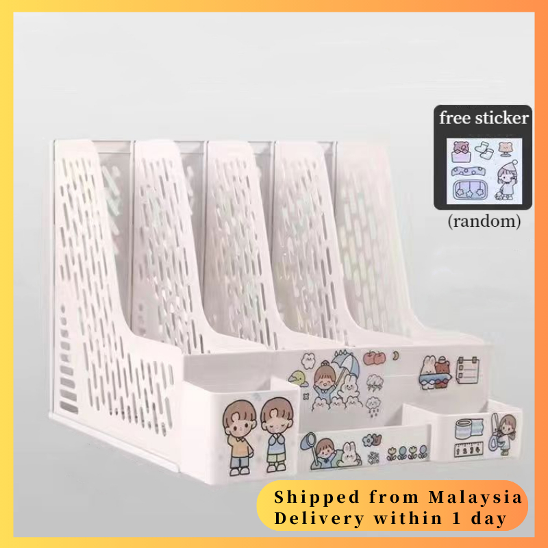 Magazine File Stand Holder Bookshelf Home Office Document Desk ...