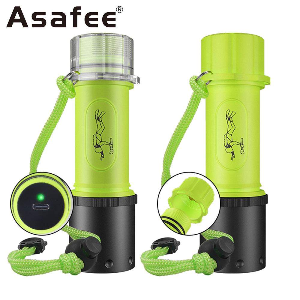Asafee D457 T6 LED 500LM Diving Flashlight Range 100M Underwater 30M ...