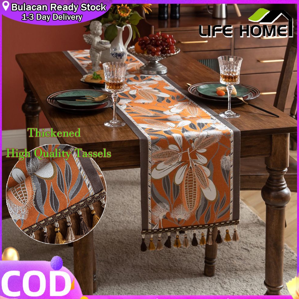 Table Runners Rectangle 4/6/8 Seater Luxury thickening Retro Flower ...