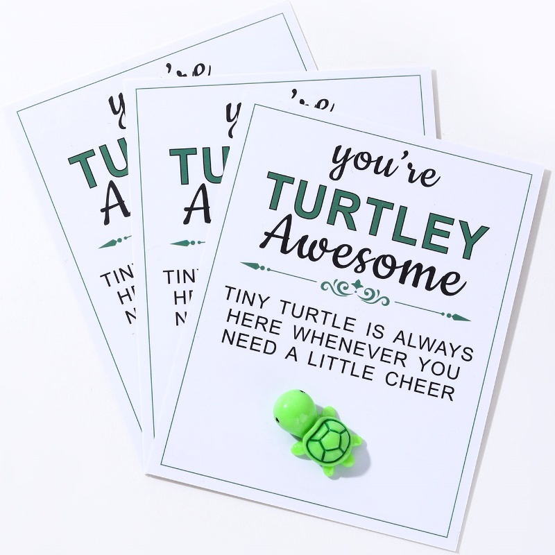 Cute Cartoon Turtle Awesome Turtley Card Green Acrylic Charms Ocean ...