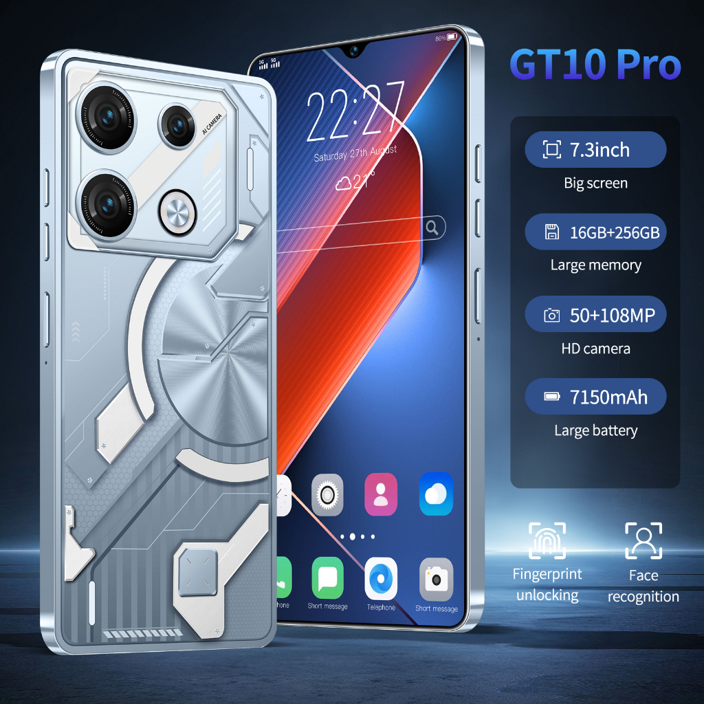 GT10 PRO NEW 4G/5G Smartphone 7.3inch Ultra Clear Screen Memory 16GB ...