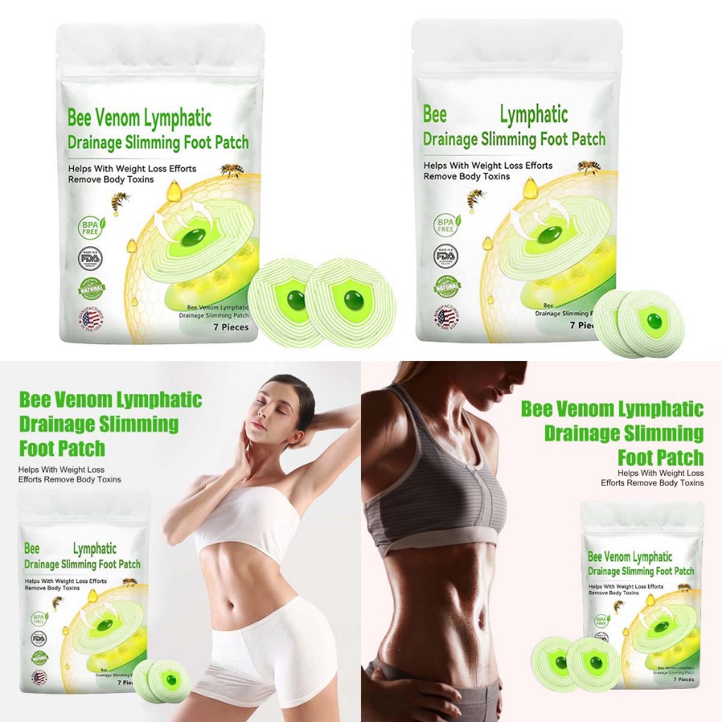 7pcs/bag Bee Slimming Foot Patches For Weight Loss Bee Venom Lymphatic ...