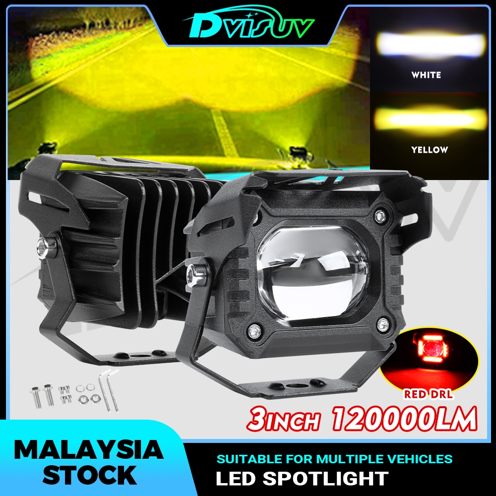 DVISUV 2PC 3inch LED Work Light Bar Spot Pods Driving LED Light Bar Fog ...