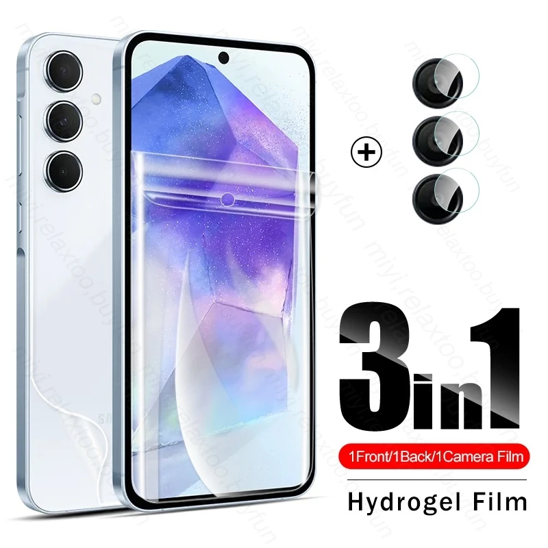 3in1 Front Back Hydrogel Film Not Glass For Samsung Galaxy A55 5G Camera Film Glass Samsung A25 ...
