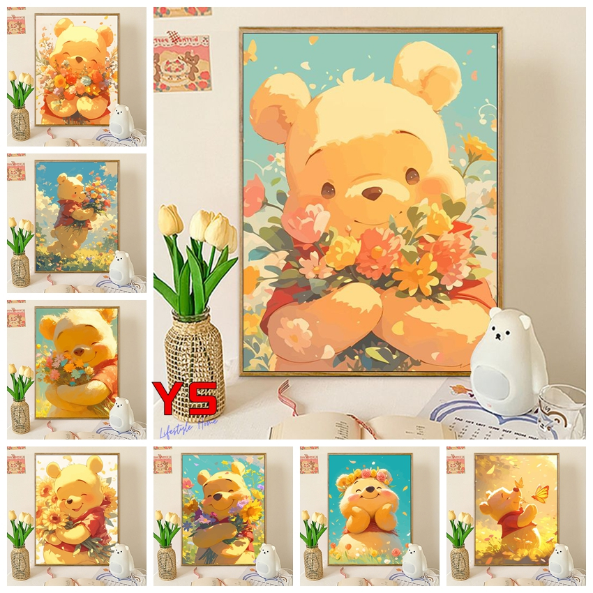 Victory -30*40cm/40*50cm Cartoon Cartoon Winnie the Pooh Bouquet Paint ...