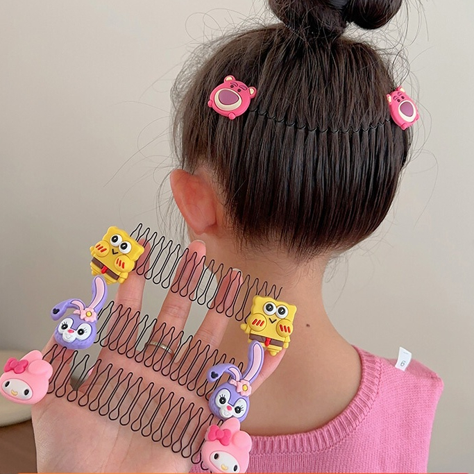 Children Hair Clips Broken Hair Tidy-up Handy Tool Cartoon Pull Hair ...