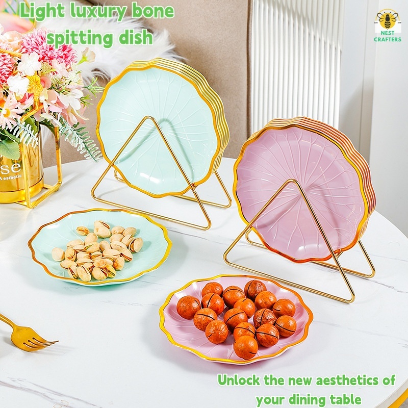 Spit Bone Plate Household Light Luxury Transparent Small Plate Food ...