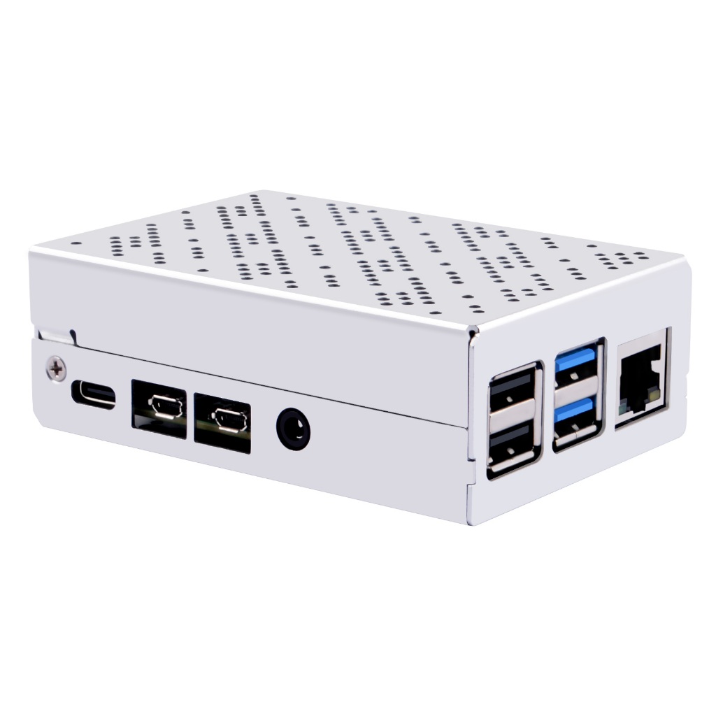 52Pi Raspberry Pi 4 Model B Aluminum Case Silver Enlosure Shell with ...