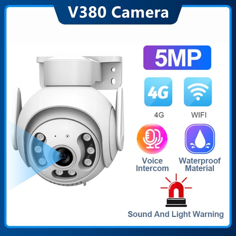 V380 Pro 5MP Camera 4G SIM Card IP Security Cameras Wifi CCTV Outdoor ...